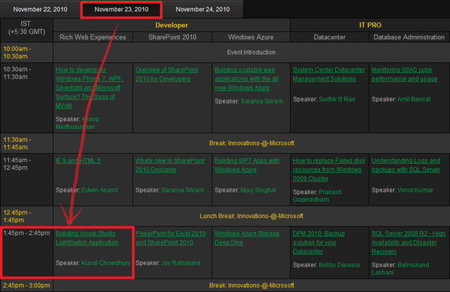 Meet me at Microsoft Virtual Techdays – 23 November 2010